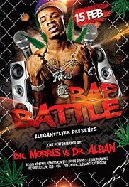 Gray Artistic Battle Rap Free Flyer Template PSD | by Elegantflyer