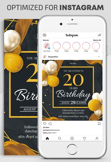 Bday Invitation - Free Instagram Stories Template in PSD + Post ...