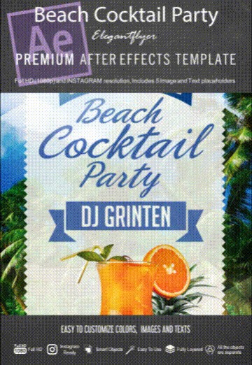 Beach Cocktail Party After Effects Template - 10033010 | by ElegantFlyer