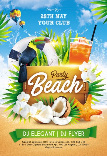 1000+ Free Beach Party Flyer Templates (PSD) - by Elegantflyer