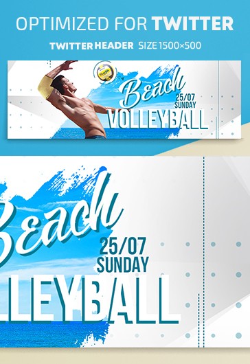 Blue Watercolor Beach Volleyball Premium Social Media Template PSD | by ...
