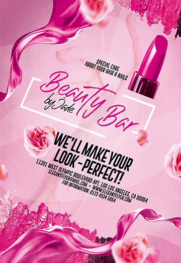 Folletos gratuitos de salón de belleza | elegantflyer.com