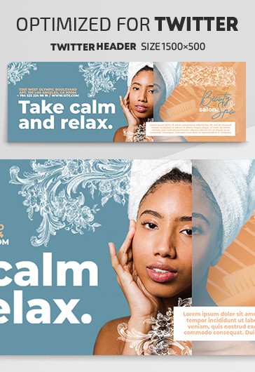 Beauty & Spa Salon - Free Twitter Header PSD Template - 10031333 | by ...