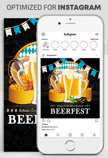 Black Simple Beer Fest Instagram Premium Social Media Template PSD | by ...