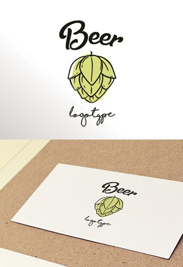 Green Minimalist Beer Premium Logo Template PSD | by Elegantflyer