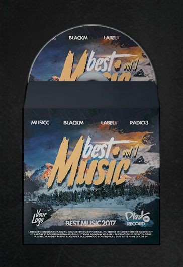 Black Simple Best Music Premium CD Album Cover Template PSD | by ...