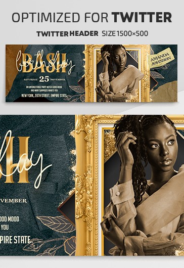 Birthday Bash - Free Twitter Header PSD Template - 10031507 | by ...