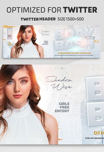 White Simple Birthday Bash Free Social Media Template PSD | by Elegantflyer