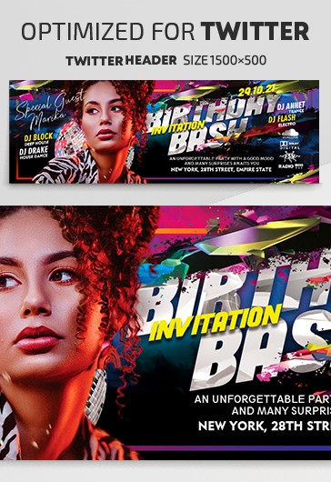 Blue Colorful Birthday Bash Premium Social Media Template PSD | by ...
