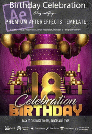 Birthday Celebration After Effects Template - 10032985 | by ElegantFlyer