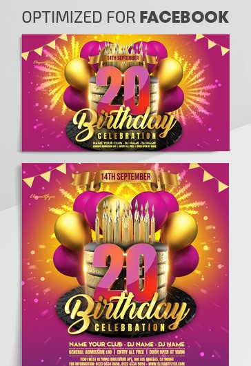 Pink Creative Birthday Facebook Premium Social Media Template PSD | by ...