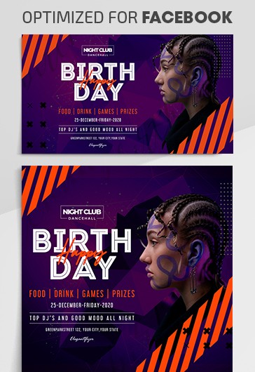Birthday - Free Facebook Cover Template in PSD + Post + Event cover ...