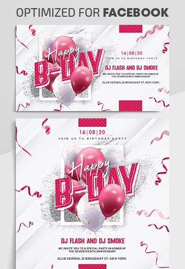 Birthday - Free Facebook Cover Template in PSD + Post + Event cover ...