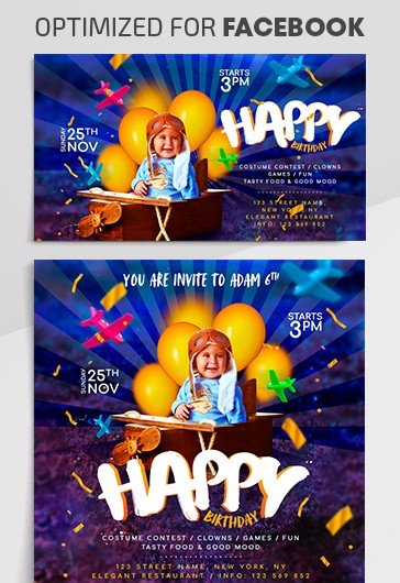 Birthday - Free Facebook Cover Template in PSD + Post + Event cover ...