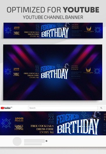 Birthday - Free Youtube Channel banner PSD Template - 10028770 | by ...