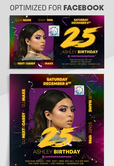 Birthday Invitation - Free Facebook Cover Template in PSD + Post ...