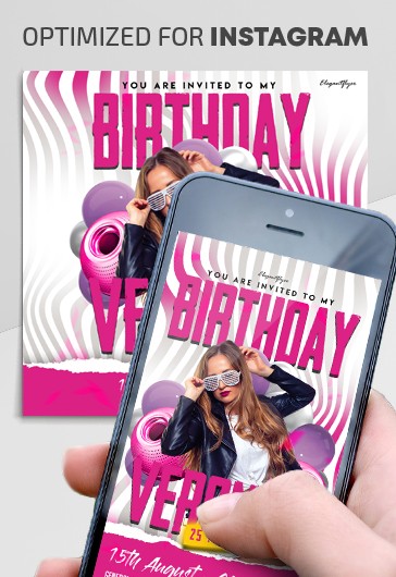 Birthday Invitation - Free Instagram Stories Template in PSD + Post ...