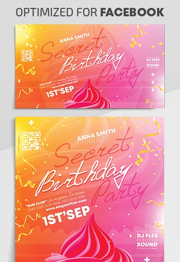 Birthday Party - Free Facebook Cover Template in PSD + Post + Event ...