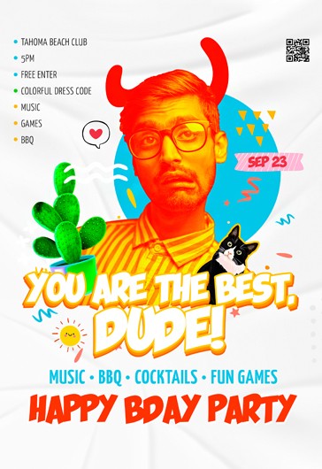 White Creative Birthday Premium Flyer Template PSD | by Elegantflyer