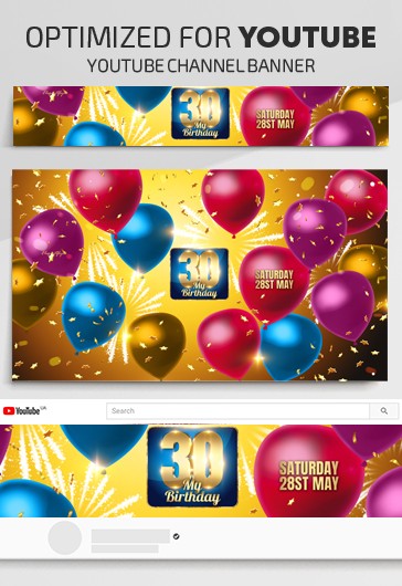 Yellow Simple Birthday youtube Premium Social Media Template PSD | by ...