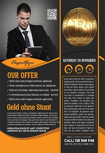 Black Professional Bitcoin Premium Flyer Template PSD | by Elegantflyer