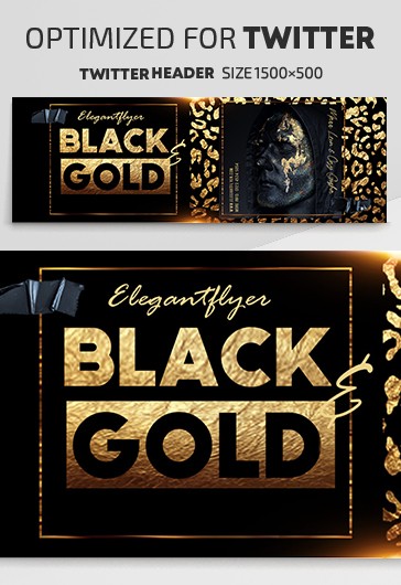 Black and Gold Glamorous Black and Gold Twitter Premium Social Media ...