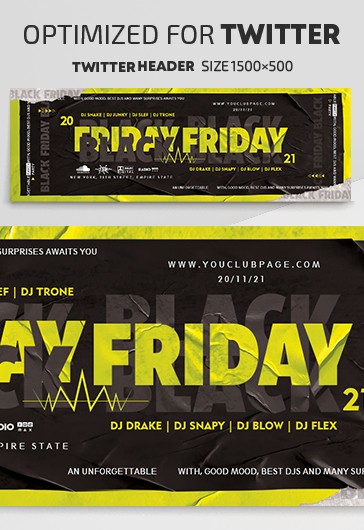 Black Friday - Twitter Header PSD Template - 10031356 | by ElegantFlyer