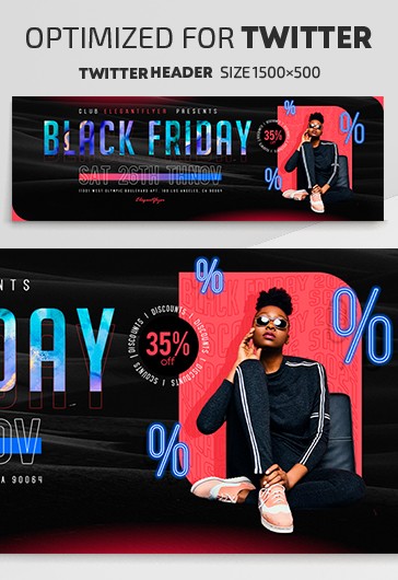 Black Watercolor Black Friday Twitter Premium Social Media Template PSD