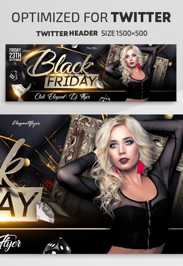 Black Friday - Modèle PSD de bannière Twitter - 10026610 | by ElegantFlyer