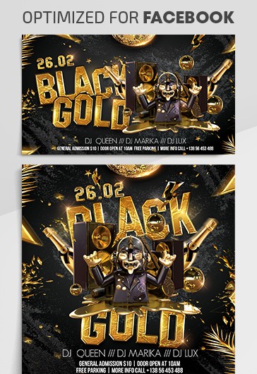 Gold Luxury Black Gold Facebook Free Social Media Template PSD | by ...