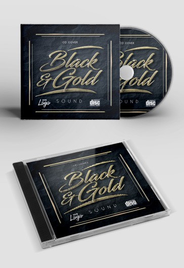 Black Luxury Black & Gold Premium CD Album Cover Template PSD | by ...