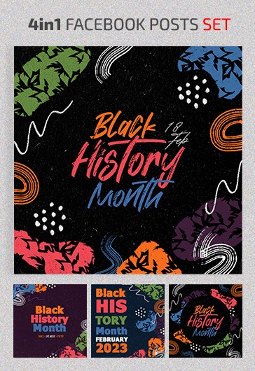 Black History Month - Free Facebook Post Templates Set in PSD ...