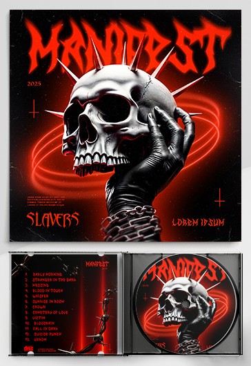 Black Dark Black Metal Free CD Album Cover Template PSD | by Elegantflyer