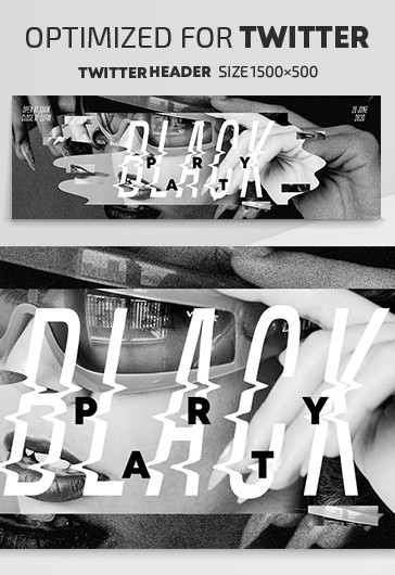 Black Party - Free Twitter Header PSD Template - 10027287 | by ElegantFlyer