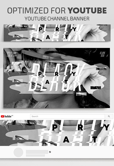Black Party - Free Youtube Channel banner PSD Template - 10027288 | by ...