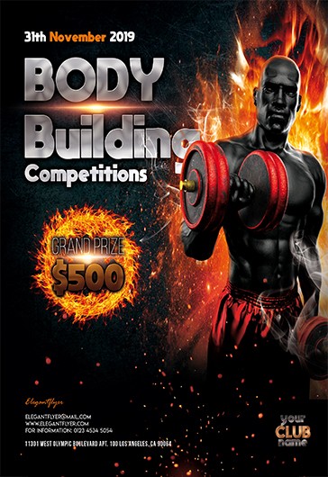 Bodybuilding-Wettbewerbe - Kostenlose PSD-Flyervorlage - 10025161 | by ...