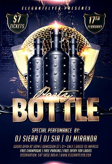 Black Luxe Fête de la bouteille Premium Modèle de flyer PSD gratuit ...