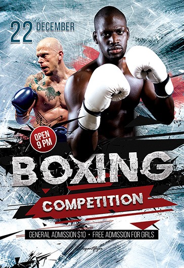 Boxing competition – Flyer PSD Template - 10022090 | by ElegantFlyer