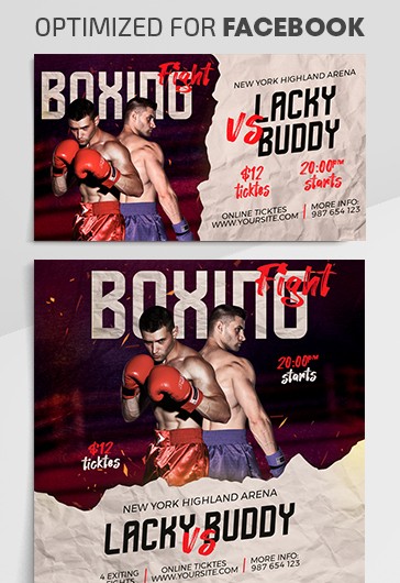 Boxing - Free Facebook Cover Template in PSD + Post + Event cover ...