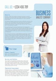 Blue Minimalist Business Analyst Premium Flyer Template PSD | by ...