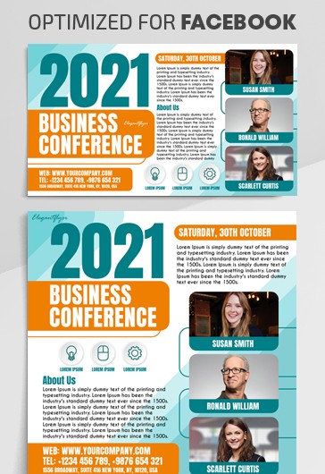 White Simple Business Conference Premium Social Media Template PSD | by ...