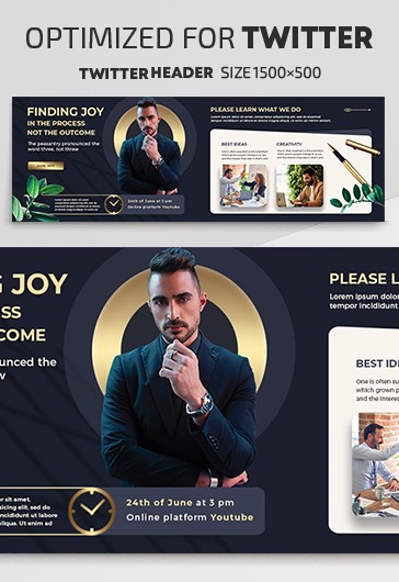 Business - Free Twitter Header PSD Template - 10029645 | by ElegantFlyer