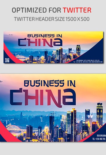 Business in China – Free Twitter Header PSD Template - 10022854 | by ...