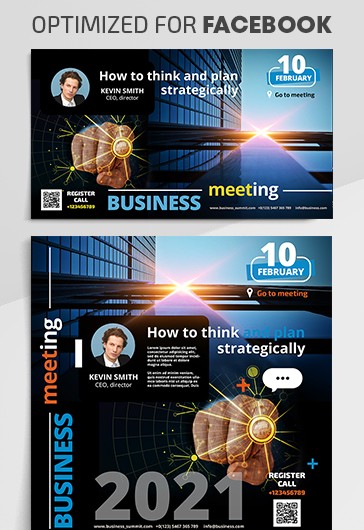 Blue Creative Business Meeting Premium Social Media Template PSD | by ...