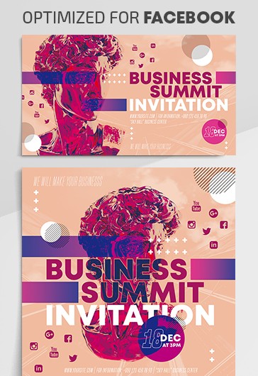 Pink Creative Business Summit Invitation Premium Social Media Template PSD