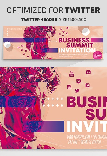 Pastel Creative Business Summit Invitation Twitter Premium Social Media ...