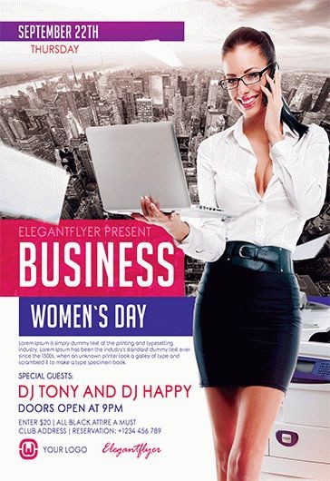 White Professional Business Women's Day Premium Flyer Template PSD | by ...