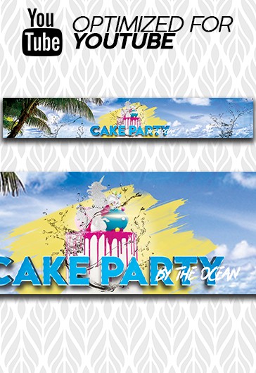 Blue Creative Cake by the Ocean Party Youtube Premium Social Media ...