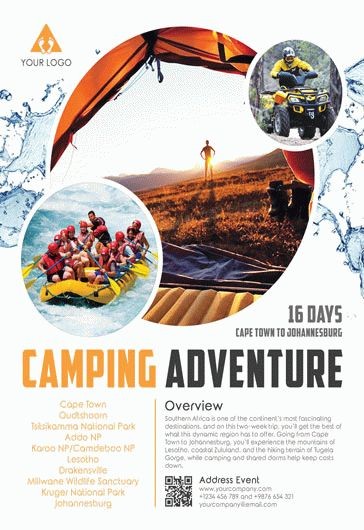 White Professional Camping Adventure Premium Flyer Template PSD | by ...