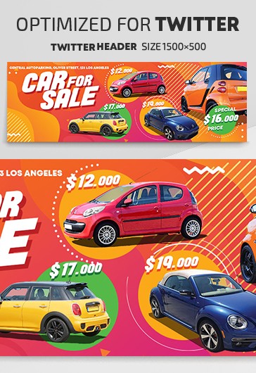 Car For Sale - Free Twitter Header PSD Template - 10026503 | by ...